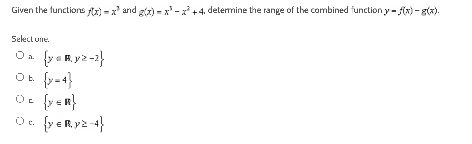Solved Given the functions f(x)=x3 ﻿and g(x)=x3-x2+4, | Chegg.com
