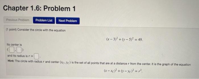 Solved Chapter 1.6: Problem 1 Previous Problem Probler List | Chegg.com