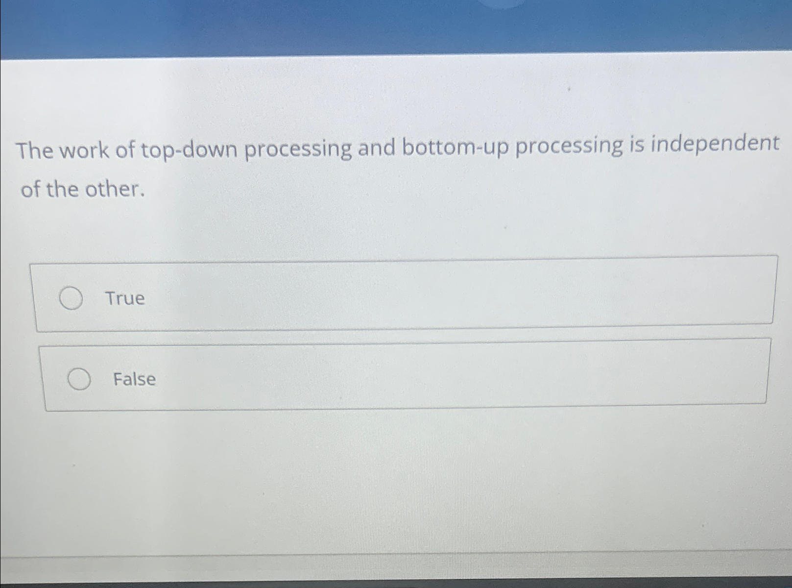 Solved The work of top-down processing and bottom-up | Chegg.com