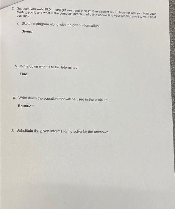 Solved Homework Vectors For All Of The Following Problems