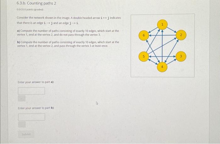Solved 6.3.a. Counting paths 1 0.0100 pontsigraded) Consider | Chegg.com