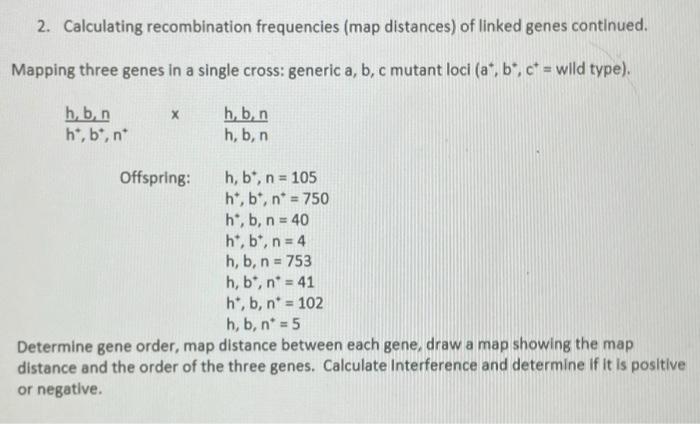Solved 2. Calculating recombination frequencies (map | Chegg.com