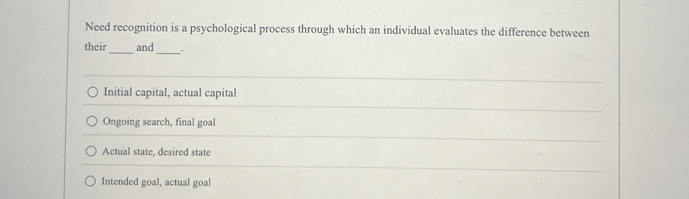 Solved Need recognition is a psychological process through | Chegg.com