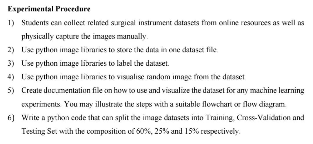 Solved Experimental Procedure 1) Students can collect | Chegg.com