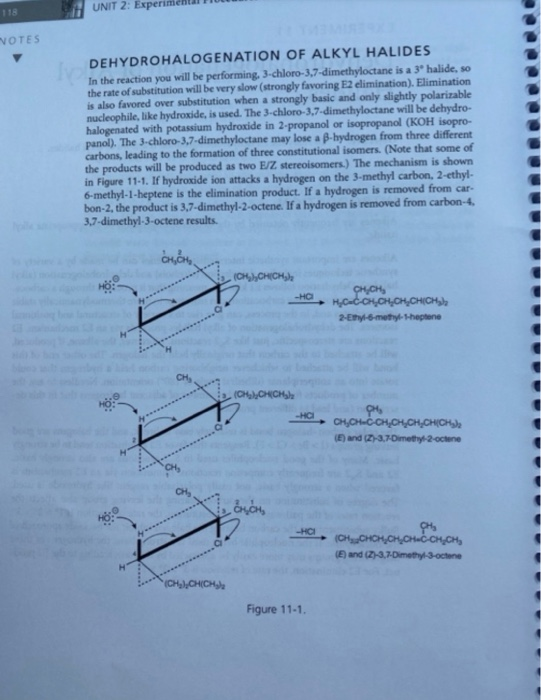 Solved EXPERIMENT 11 Dehydrohalogenation of Alkyl Halides | Chegg.com