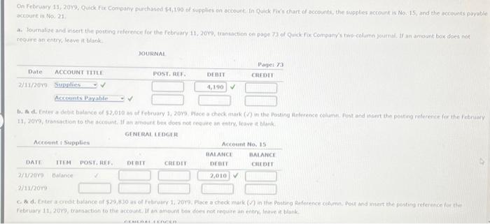 Solved On February 11, 20Y9, Quick Fix Company purchased | Chegg.com