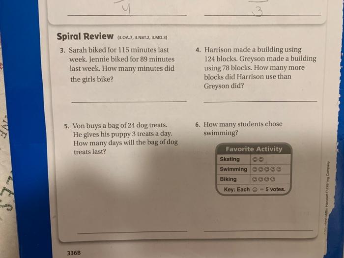 Solved 3. Sarah biked for 115 minutes last 4. Harrison made | Chegg.com
