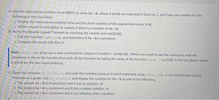 The matrix B is ... and the pivcol is ... (give a | Chegg.com