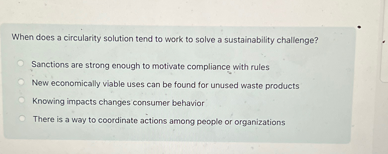 Solved When does a circularity solution tend to work to | Chegg.com