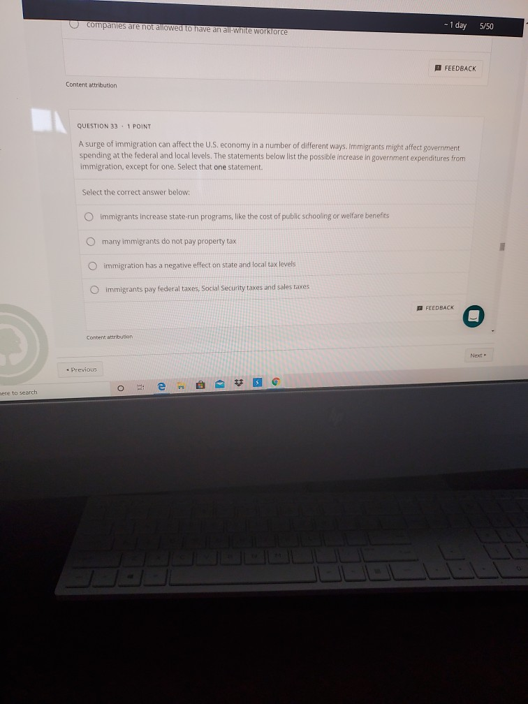 Solved high wages FEEDBACK Content attribution QUESTION 32 - | Chegg.com