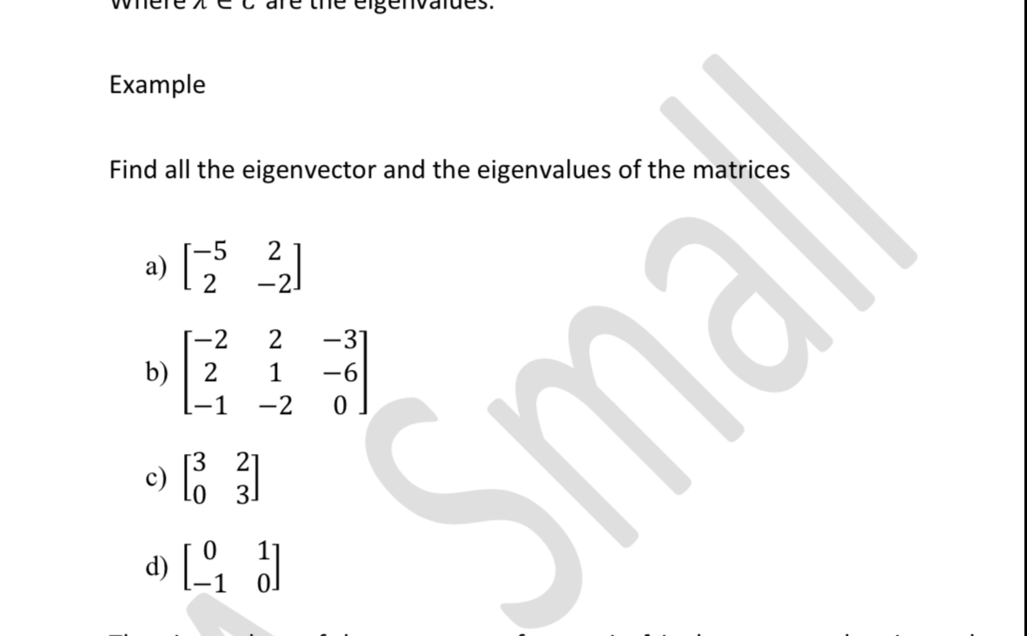 Solved ExampleFind all the eigenvector and the eigenvalues | Chegg.com