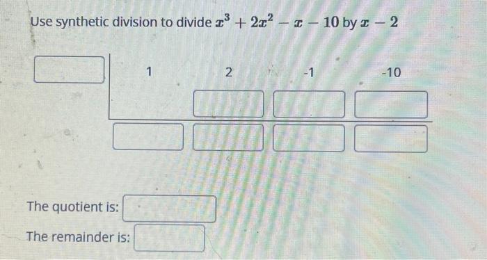 Solved Use polynomial long division to find the quotient and | Chegg.com