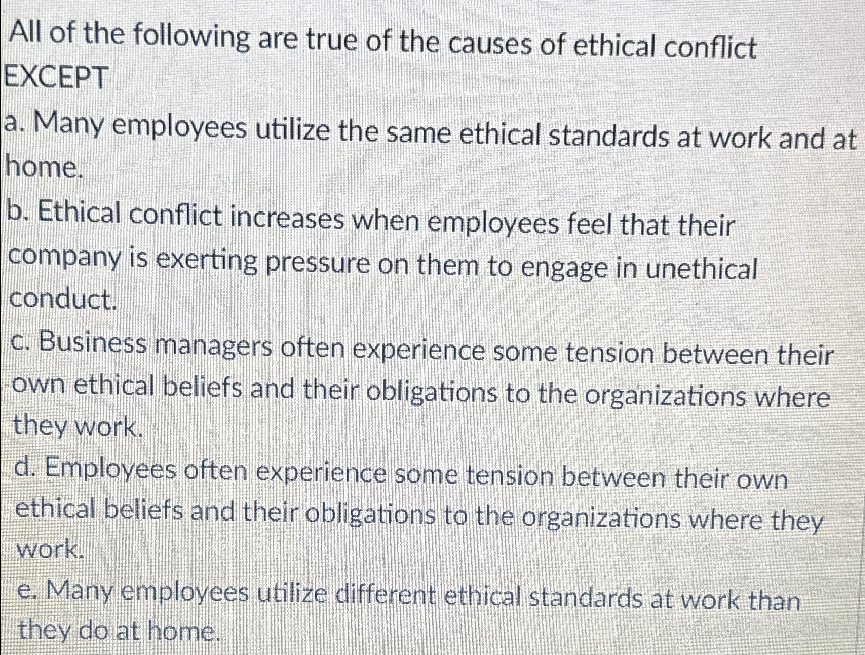 Solved All of the following are true of the causes of | Chegg.com