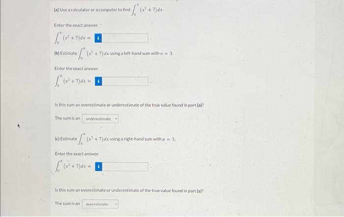Solved (a) Use a calculator or a computer to find Enter the | Chegg.com