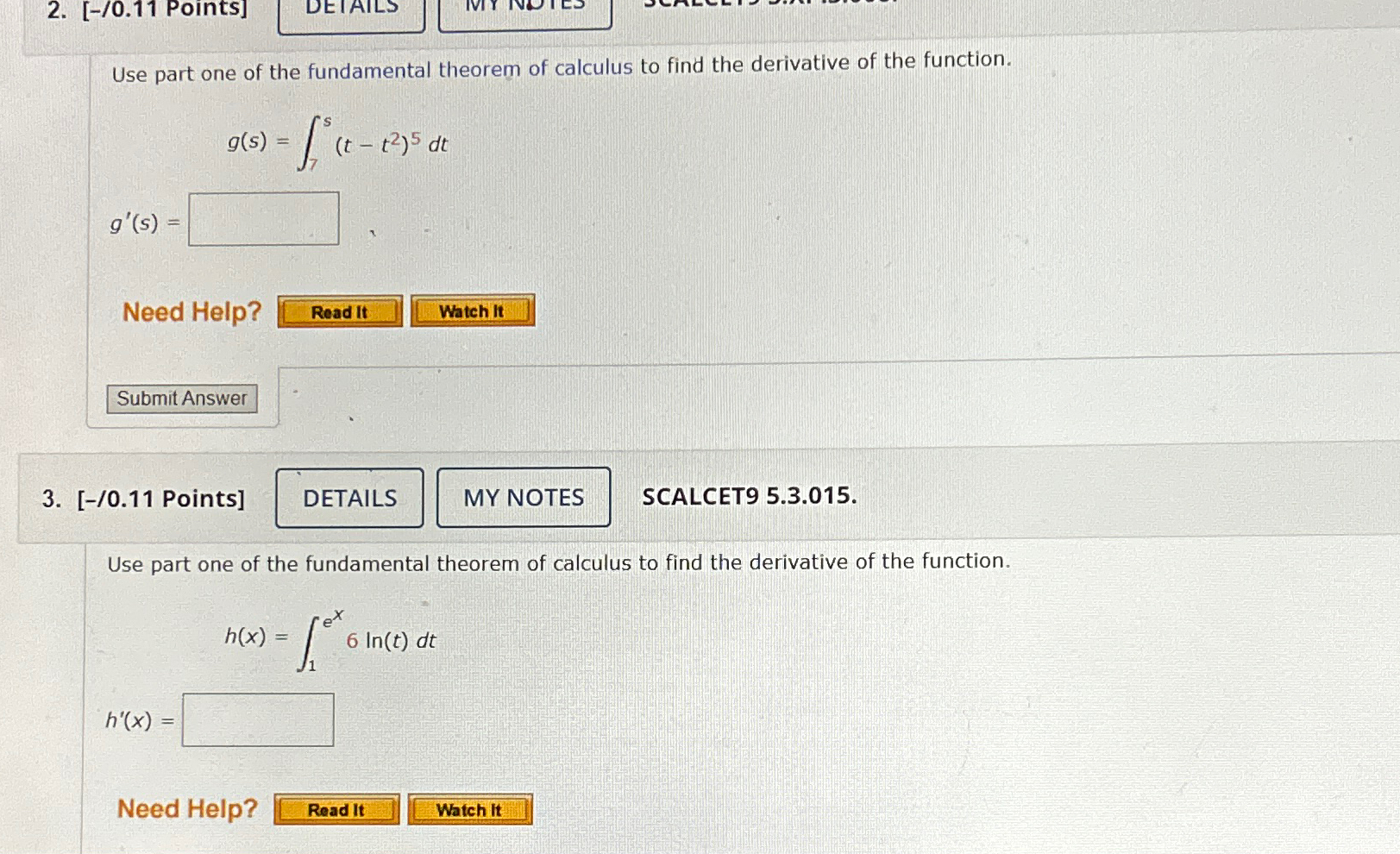Solved Use part one of the fundamental theorem of calculus | Chegg.com
