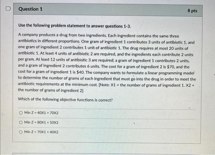 Solved Use the following problem statement to answer | Chegg.com