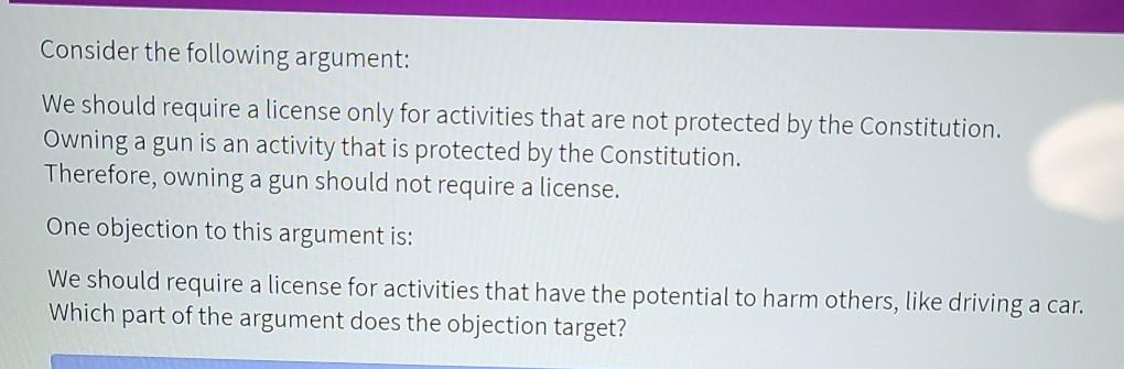 Solved Consider the following argument: We should require a | Chegg.com