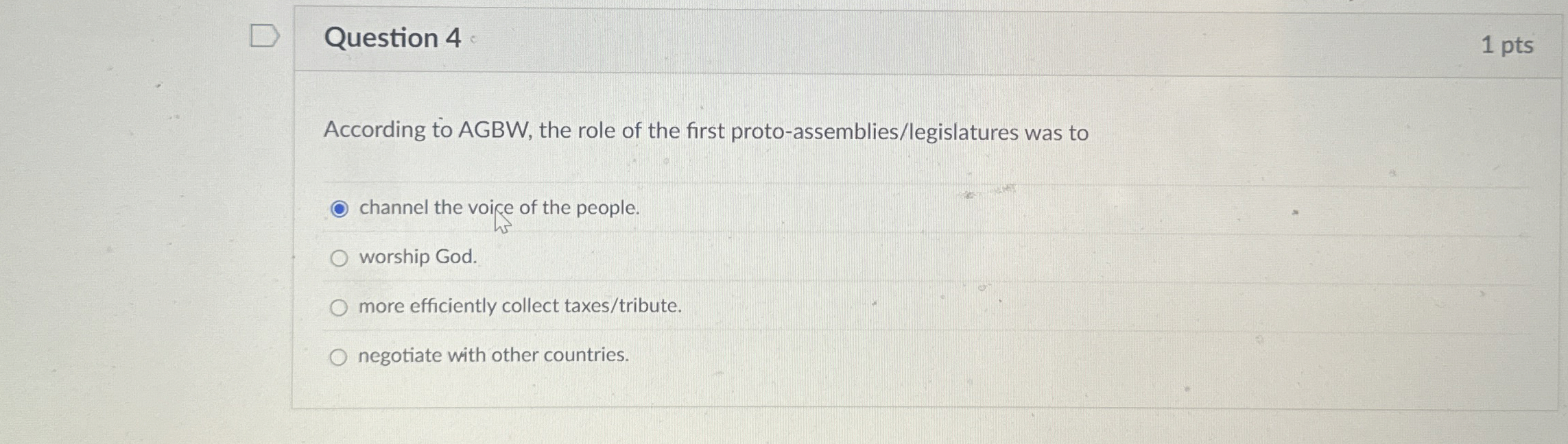 Solved Question 41 ﻿ptsAccording to AGBW, the role of the | Chegg.com