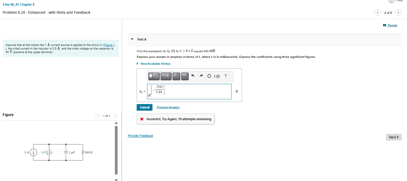 Solved Problem 8.34 - ﻿Enhanced - ﻿with Hints and Feedback | Chegg.com