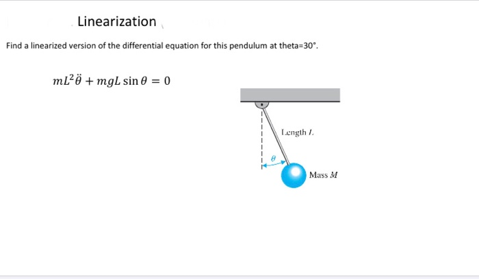 Solved Linearization Find a linearized version of the | Chegg.com