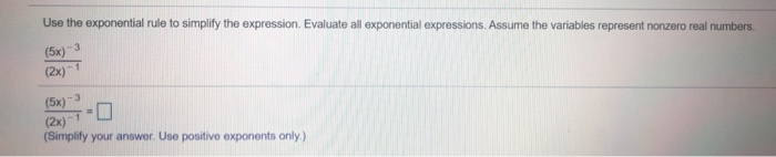 Solved Use the exponential rule to simplify the expression. | Chegg.com