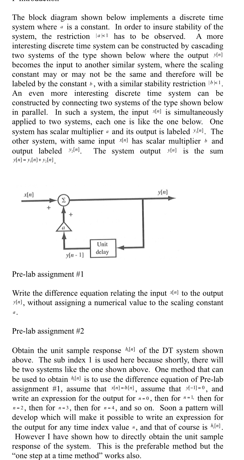 Solved The block diagram shown below implements a discrete | Chegg.com