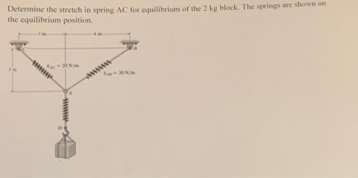 Solved Determine the stretch in spring AC for equilibrium of | Chegg.com