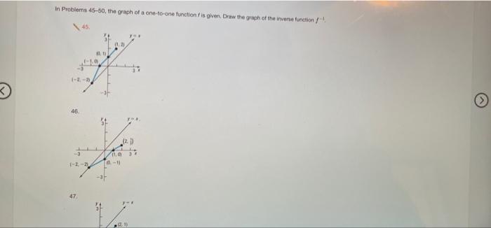 Solved In Problems 45-50, the graph of a one-to-one function | Chegg.com