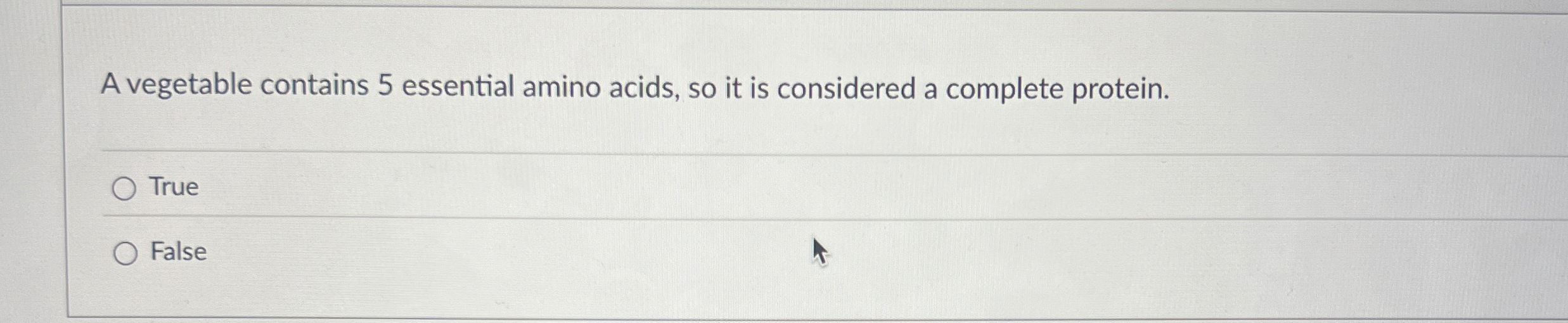 Solved A vegetable contains 5 ﻿essential amino acids, so it | Chegg.com