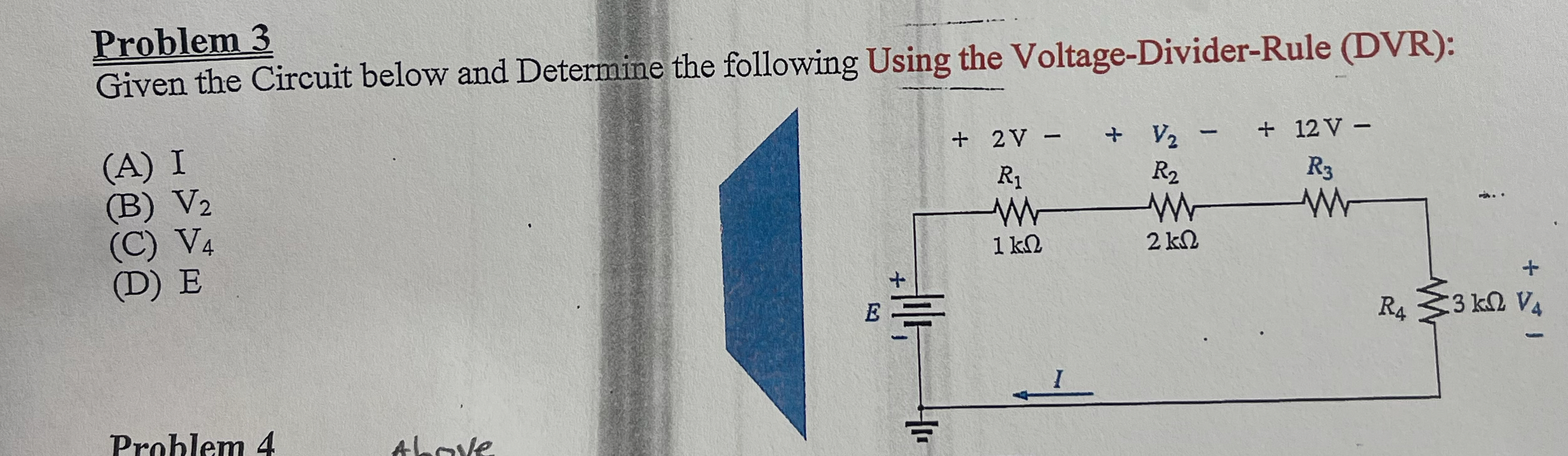 Solved Problem 3Given the Circuit below and Determine the | Chegg.com