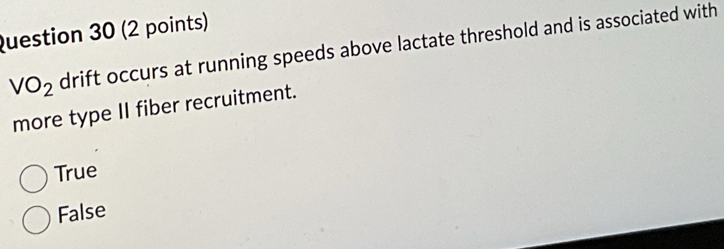Solved question 30 (2 ﻿points)VO2 ﻿drift occurs at running | Chegg.com