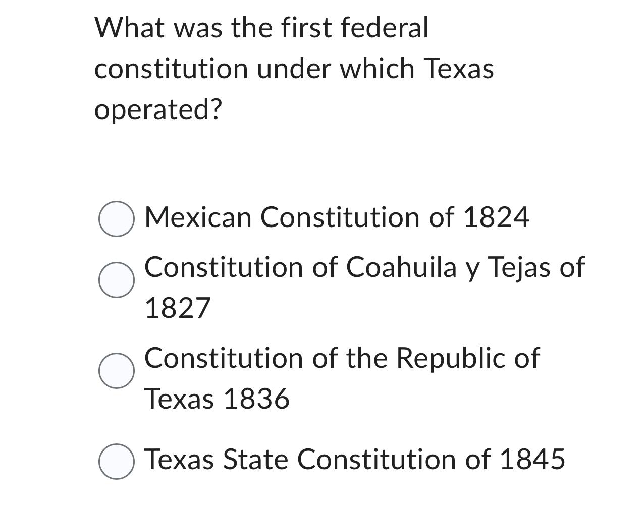 Solved What was the first federal constitution under which | Chegg.com