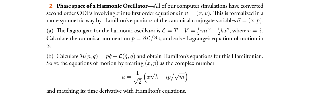 [Solved]: 2 Phase space of a Harmonic Oscillator-A