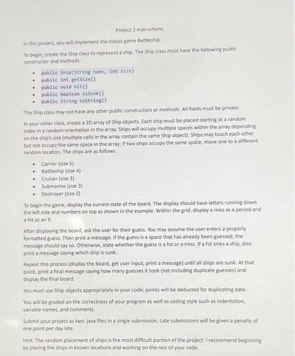 Solved Project 2 instructions In this project, you will | Chegg.com