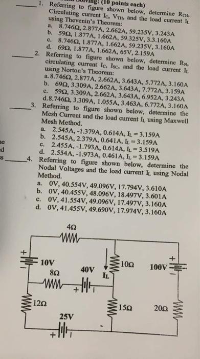 Solved 1 Referring To Figure Points Each Circulating