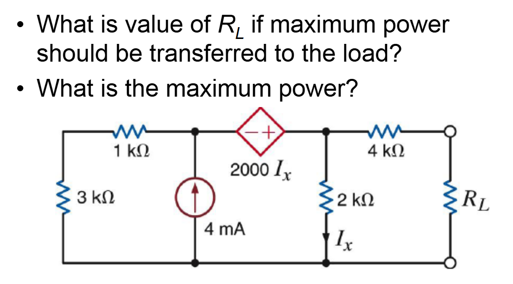 Solved What is value of RL ﻿if maximum power should be | Chegg.com
