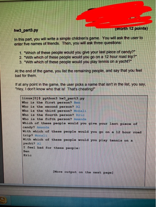 Solved Programming Is In Python 3 We Suppose To Use Listing