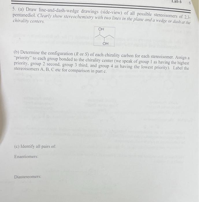 Solved Lab 6 5. (a) Draw line-and-dash-wedge drawings | Chegg.com