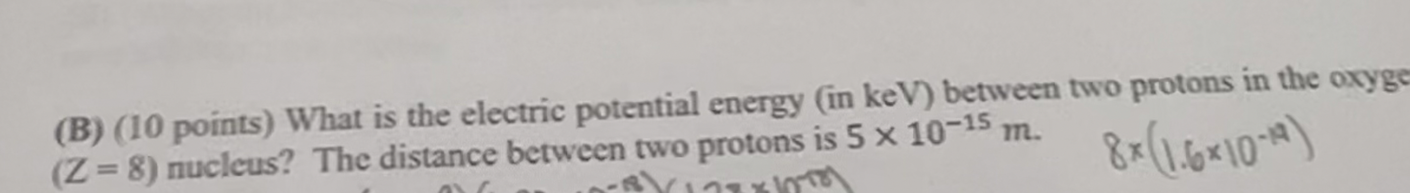 Solved (B) (10 ﻿points) ﻿What is the electric potential | Chegg.com