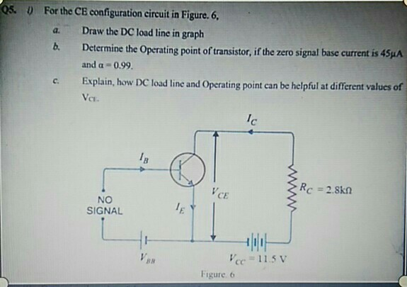 Solved a. COS. For the CE configuration circuit in Figure. | Chegg.com