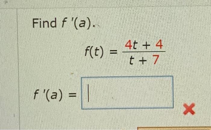 Solved Find f′(a) f(x)=2x2−3x+3 f′(a)=Find f′(a). | Chegg.com