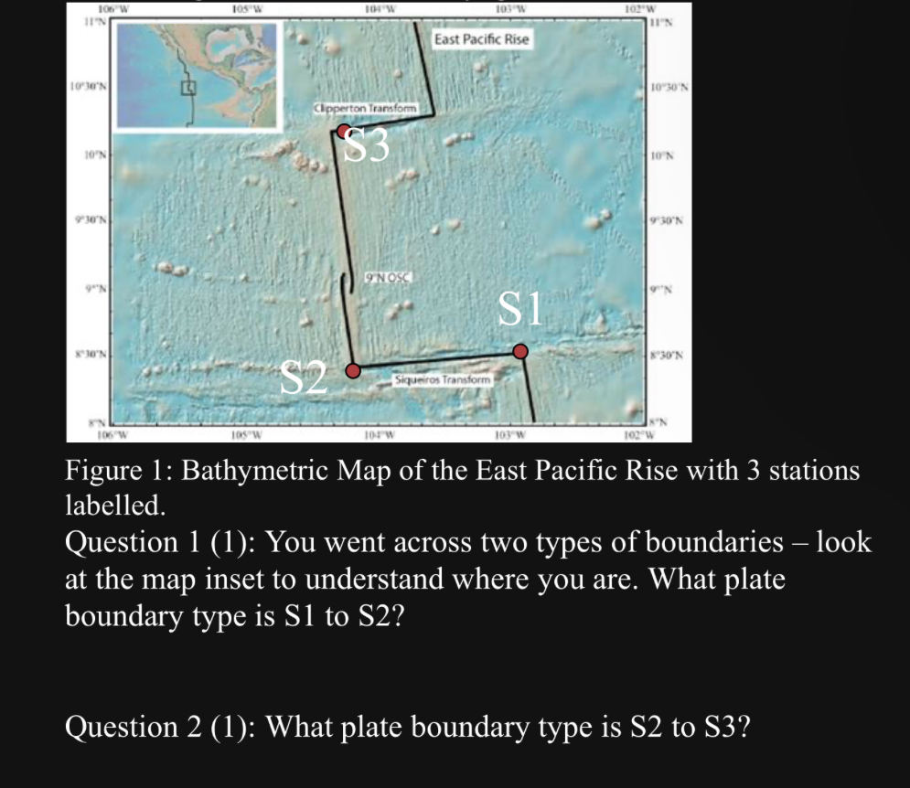 Solved Figure 1: Bathymetric Map of the East Pacific Rise | Chegg.com