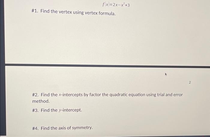 Solved Consider the following quadratic function. | Chegg.com