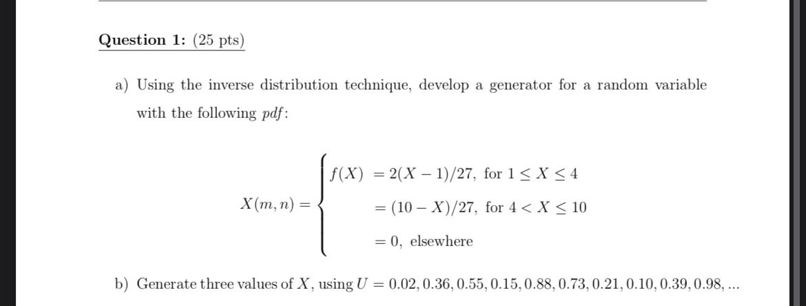 Solved Question 1: (25 ﻿pts)a) ﻿Using the inverse | Chegg.com