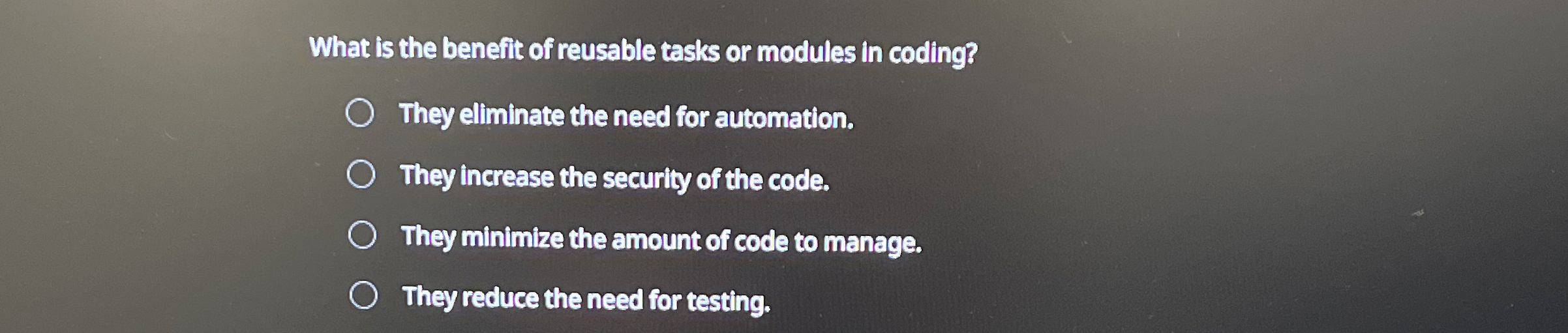 Solved What is the benefit of reusable tasks or modules in | Chegg.com