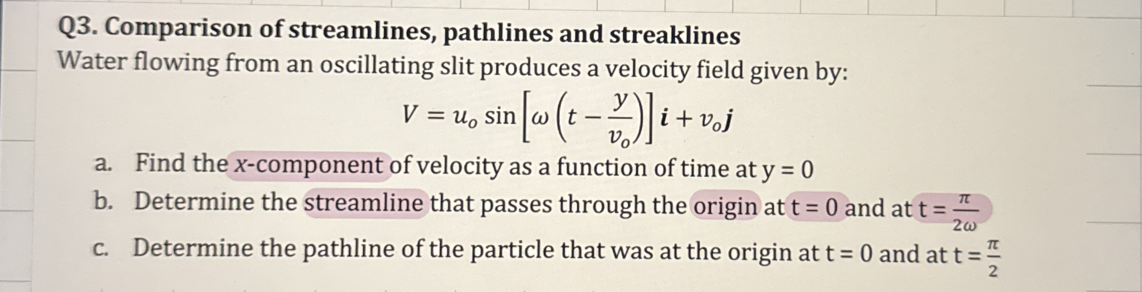 Solved Q3. ﻿Comparison of streamlines, pathlines and | Chegg.com