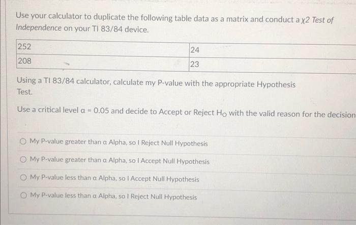 Solved Use your calculator to duplicate the following table | Chegg.com