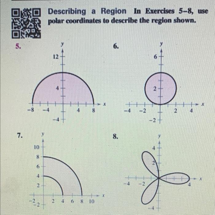 Solved Describing a Region In Exercises 5-8, use polar | Chegg.com
