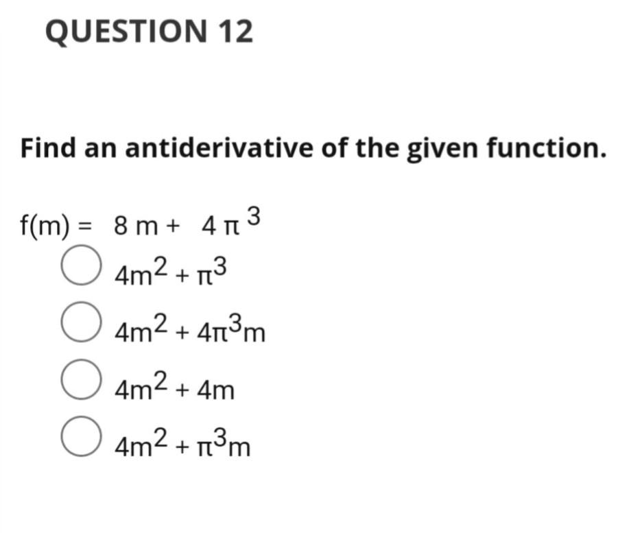 Solved Find an antiderivative of the given function. | Chegg.com