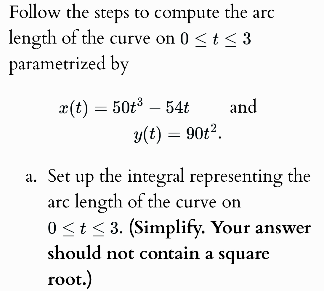 Solved Follow the steps to compute the arc length of the | Chegg.com